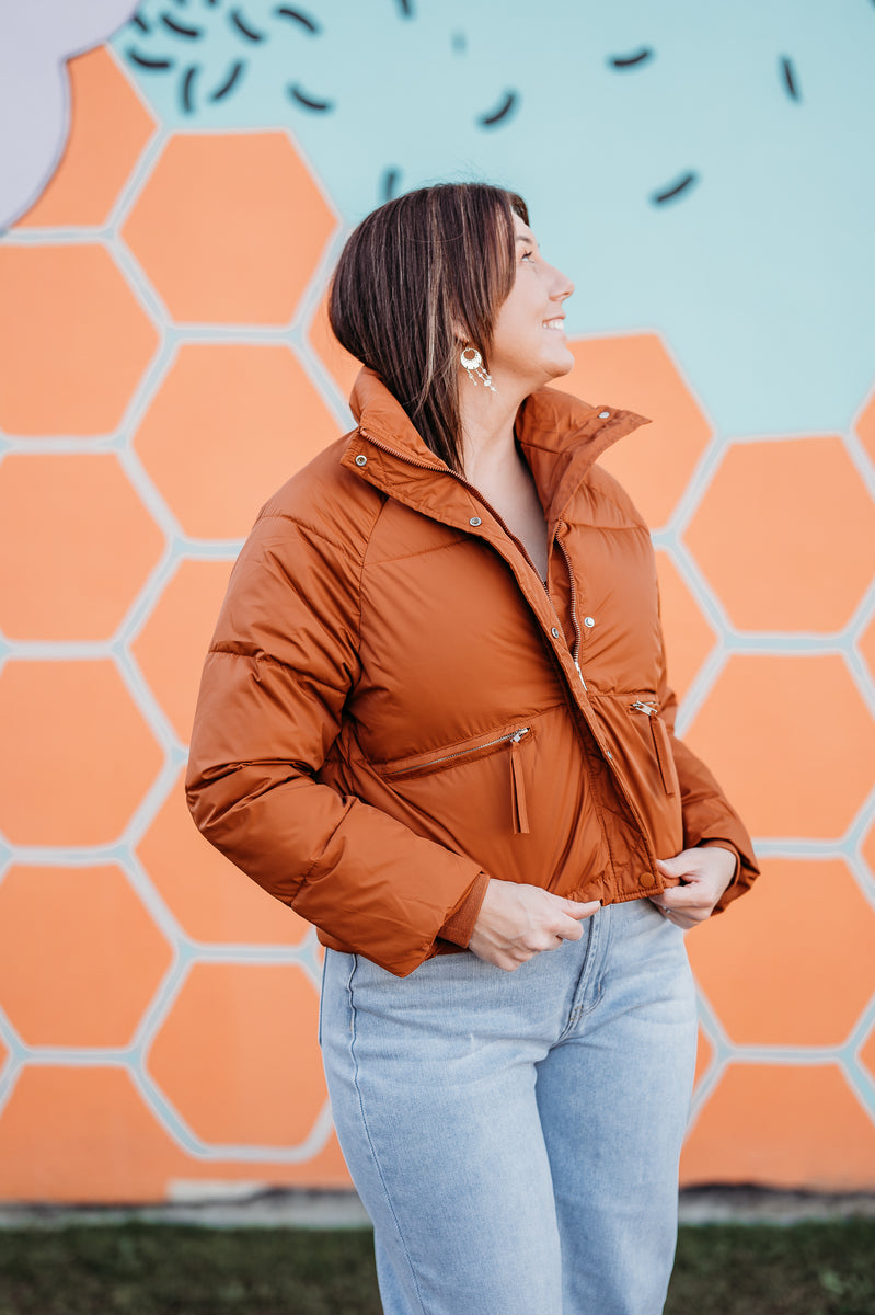 Lucie Puffer Jacket - Rust